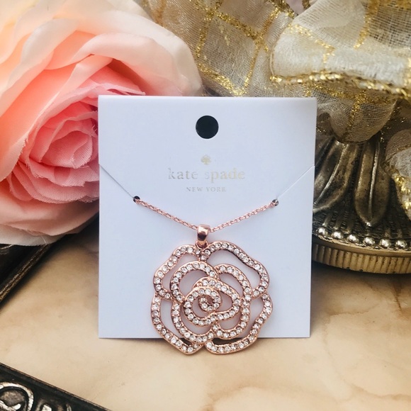 kate spade | Jewelry | New Kate Spade Crystal Rose Gold Necklace | Poshmark